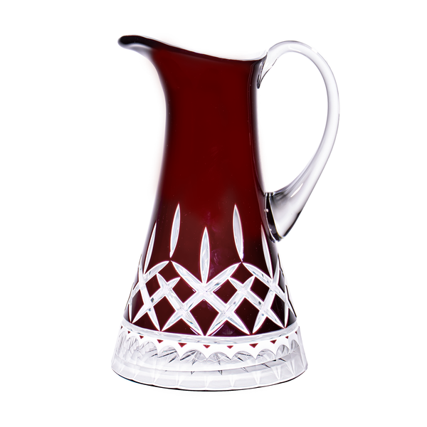 Lismore Double Cased Ruby Red & White Pitcher 33.8 oz - Ajka - Crystal UK