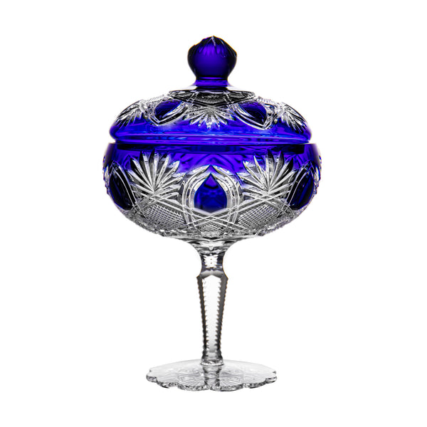 Fabergé Czar Imperial Blue Candy Box 5.5 in - Ajka - Crystal UK
