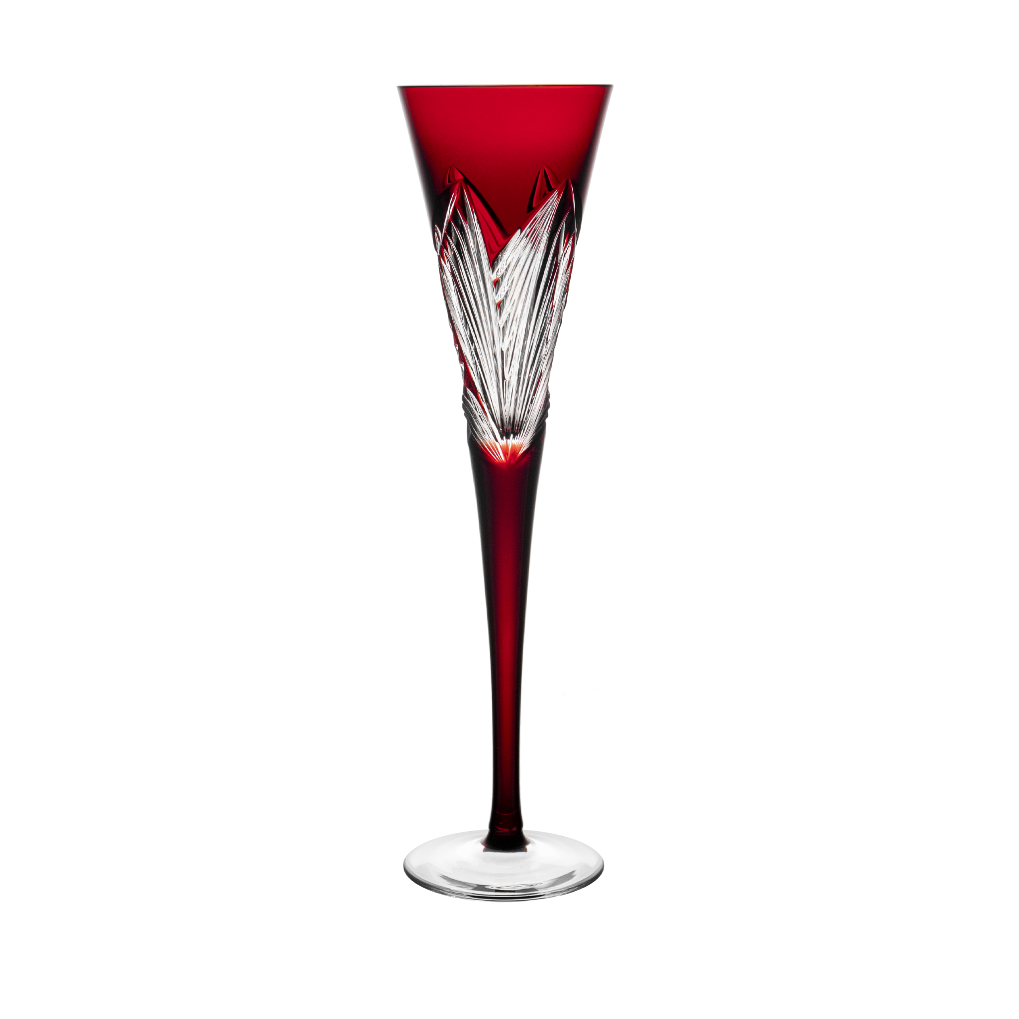Waterford Times Square Imagination Ruby Red Champagne Flute Ajka Crystal UK